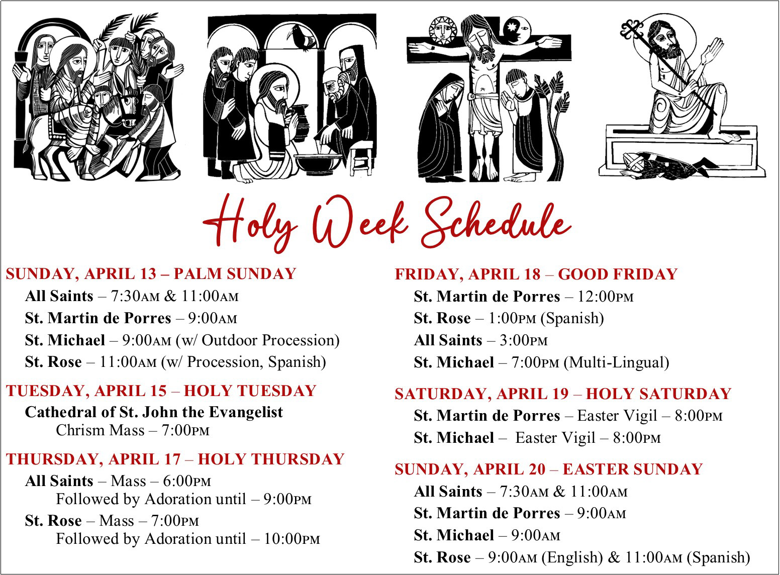 Holy Week Schedule 2025 – All Saints Catholic Church Milwaukee